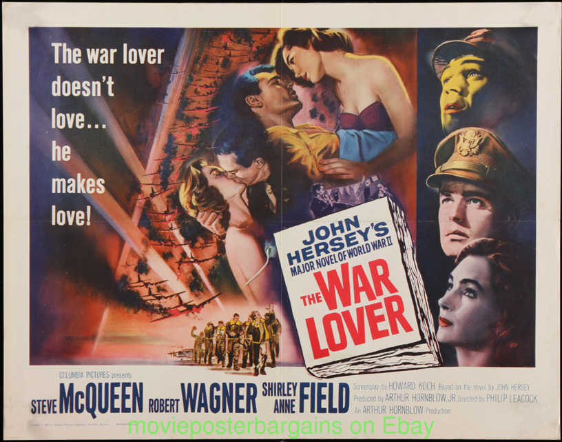 WAR LOVER MOVIE POSTER Folded 22x28 Inch STEVE MCQUEEN ROBERT WAGNER ...