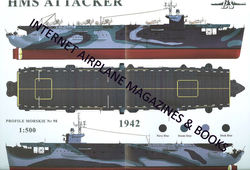 PROFILE MORSKIE 98 WW2 ROYAL NAVY ESCORT CARRIER HMS ATTACKER DWGS ...