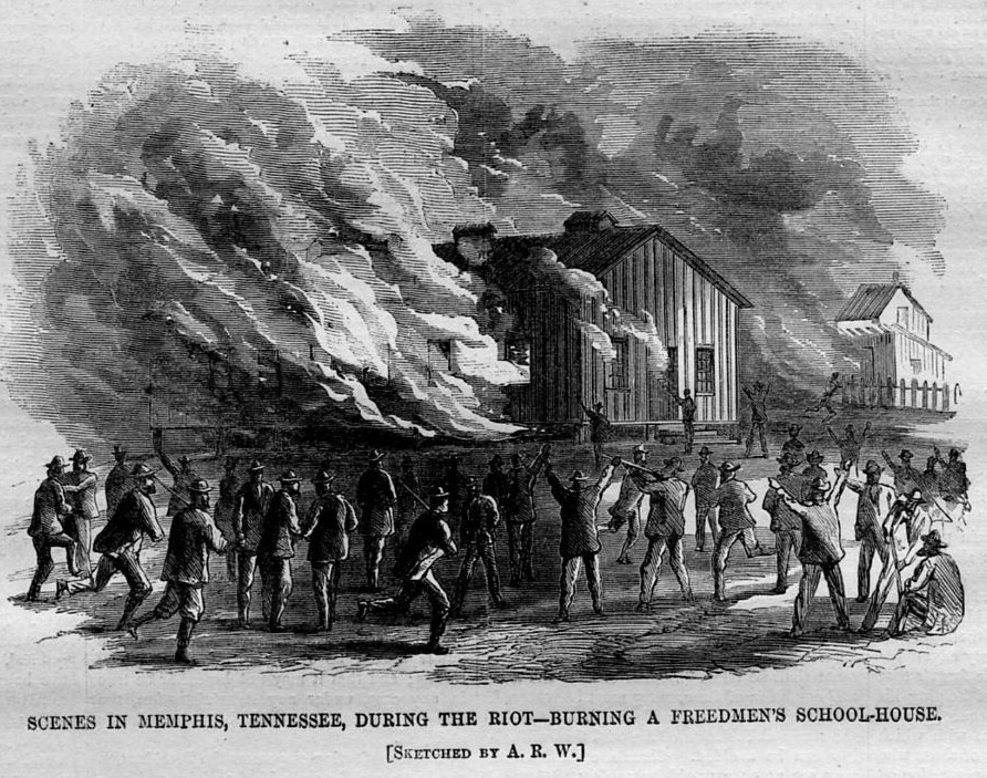 NEGRO HISTORY MEMPHIS TENNESSEE RIOT, 1866 FREEDMEN NEGROES SCHOOL ...
