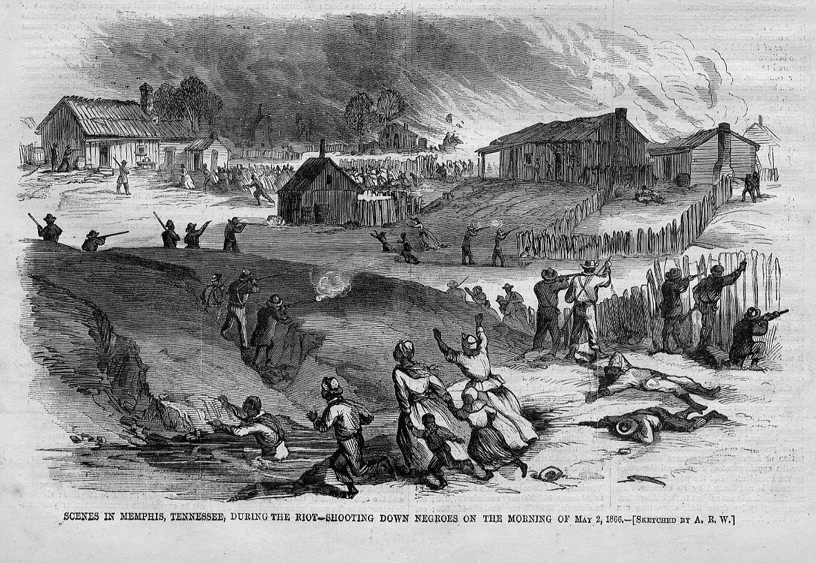 NEGRO HISTORY MEMPHIS TENNESSEE RIOT, 1866 FREEDMEN NEGROES SCHOOL ...