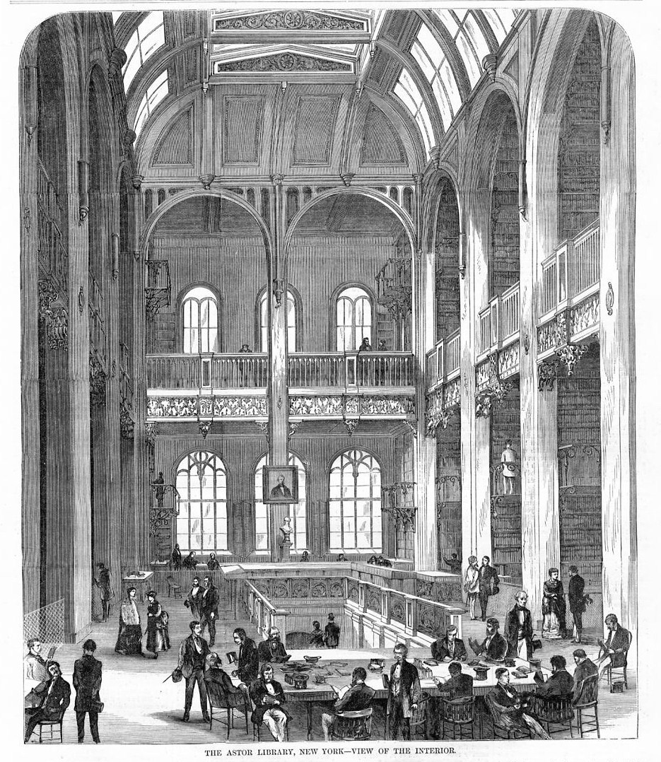 ASTOR LIBRARY BOOKS VIEW OF THE INTERIOR NEW YORK ARCHITECTURE JOHN ...